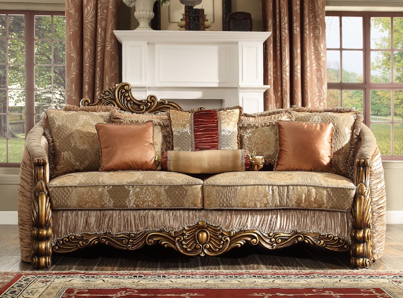 HD 1601 Homey Design upholstery living room set Victorian, European ...