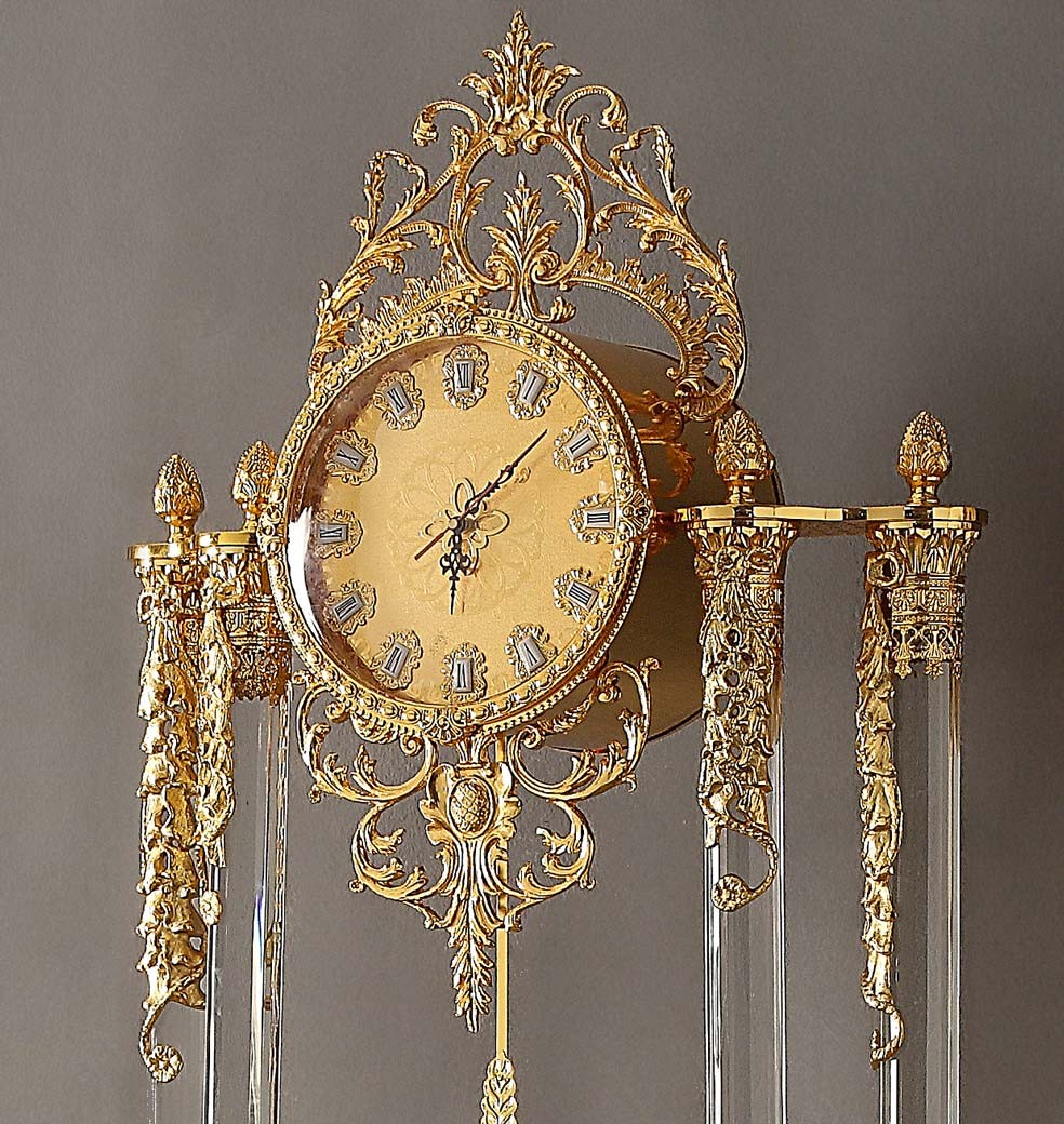 HD 8809 Victorian style floor clock Gold Brass