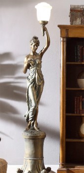 HD 7919A Antique Gold Finish Floor Lamp Face Right by Homey Design