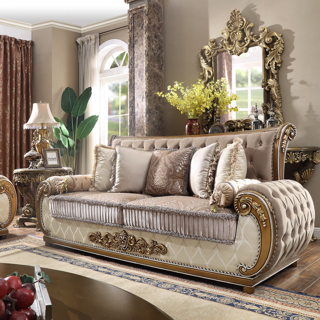 HD 25 Homey Design Upholstery Living Room Set Victorian, European ...