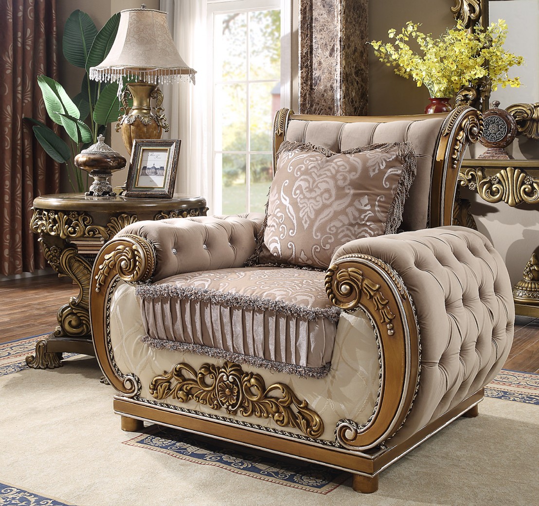 HD 25 Homey Design Upholstery Living Room Set Victorian, European ...