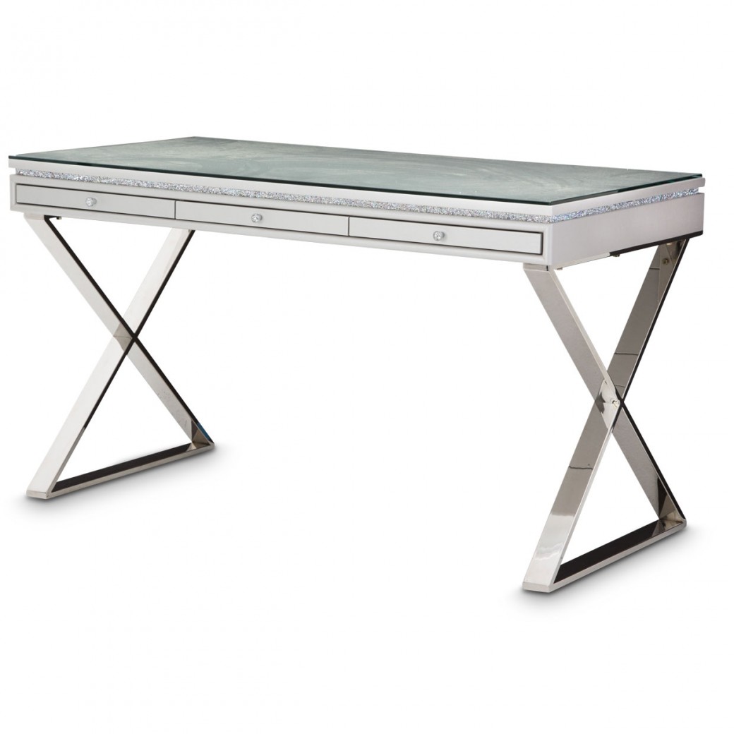 Michael Amini & Jane Seymour Melrose Plaza Writing Desk w/Glass Top