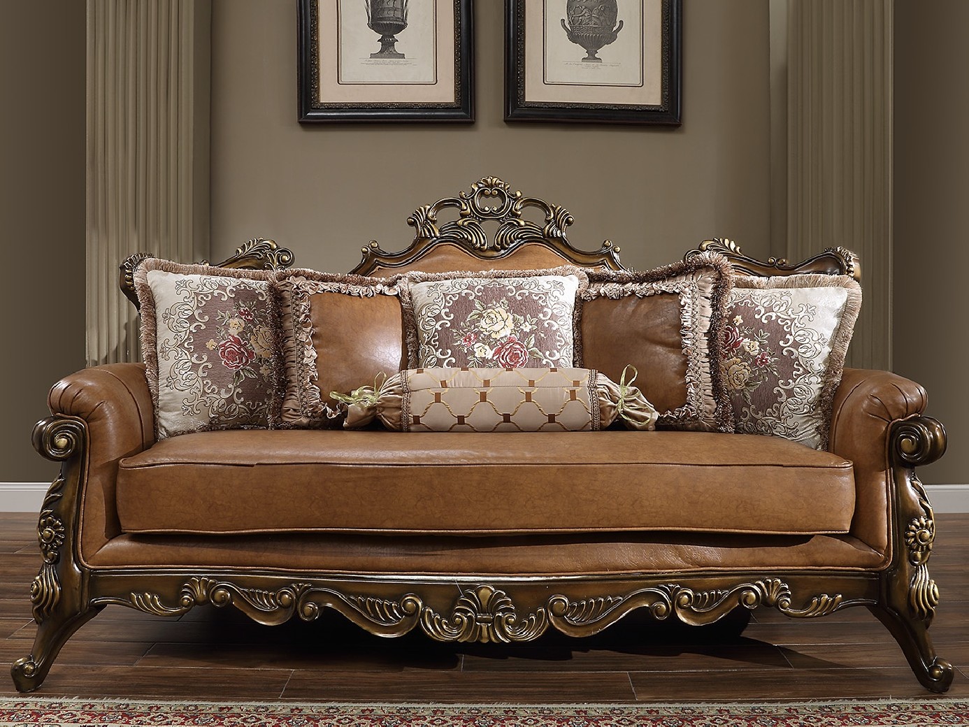 HD 555 Homey Design Upholstery Living Room Set Victorian, European ...