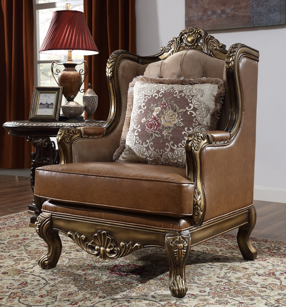 HD 555 Homey Design Upholstery Living Room Set Victorian, European ...