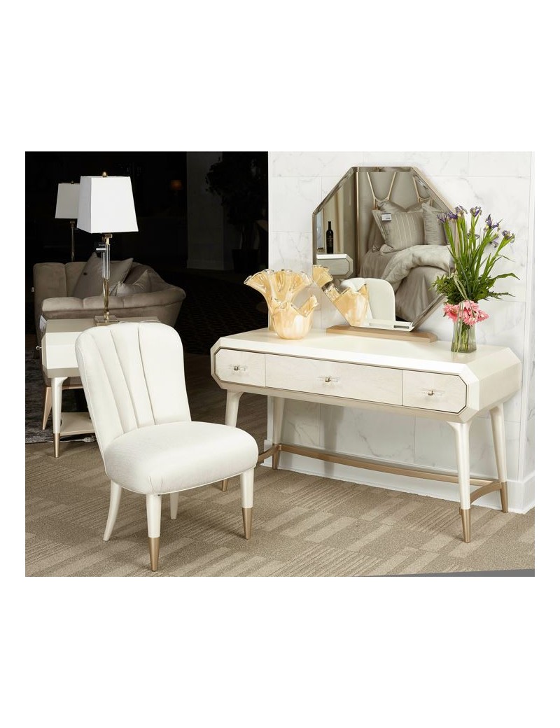 2 PC Vanity Desk Mirror & Stool La Rachelle Collection By Michael Amini