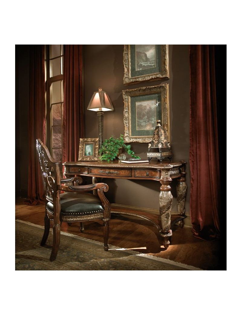 AICO Villa Valencia Writing Desk Chair in Classic Chestnut