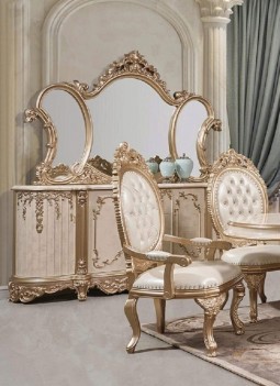 HD 9102 Victorian Style Buffet In Gold & Cream Finish By Homey Design