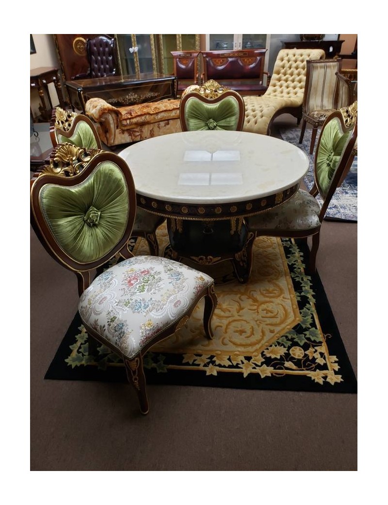 INF10 Italian Luxury 5Pc Round Dining Table Set by Infinity Furniture ...