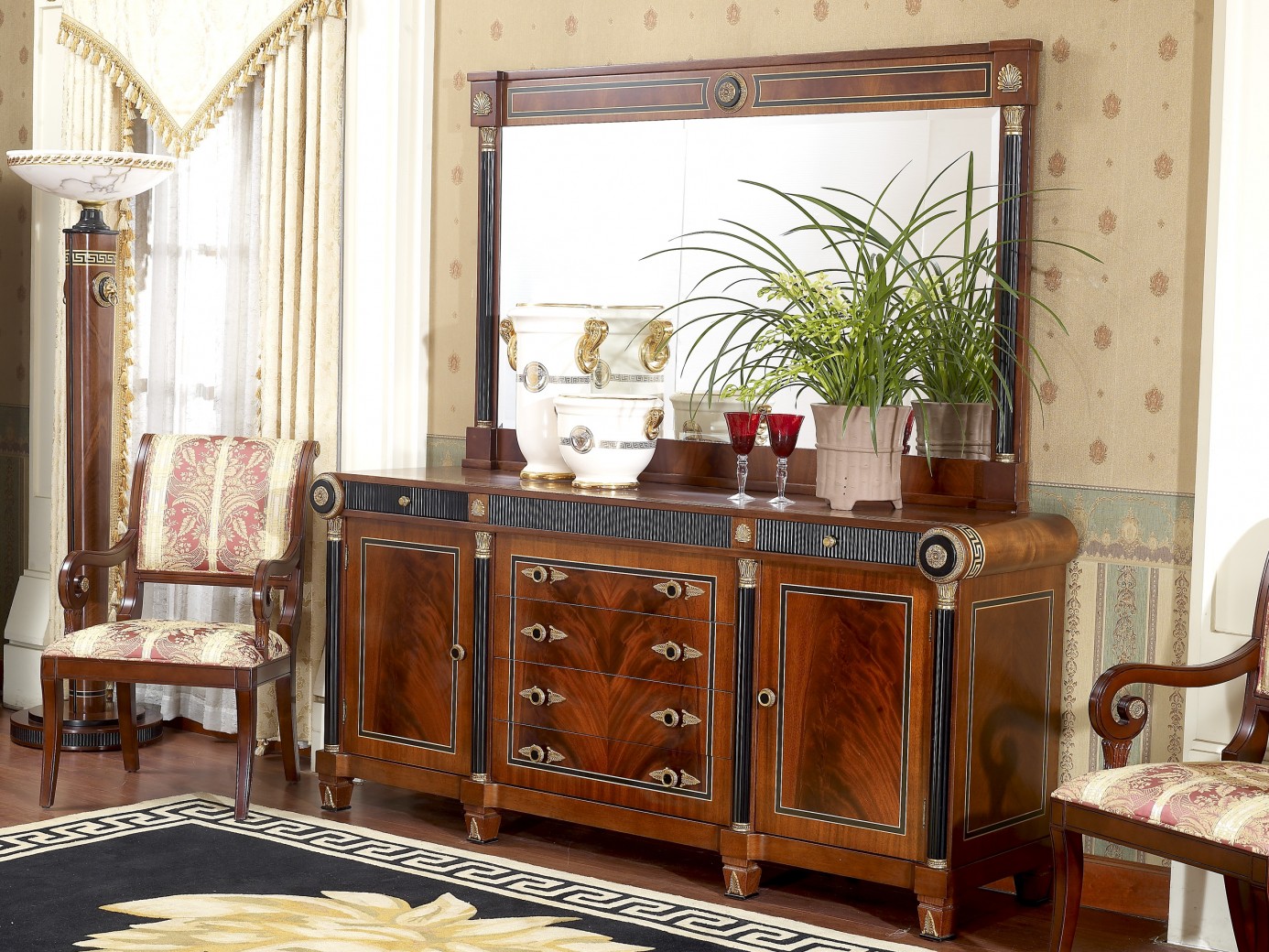 E10 Italian Luxury 5Pc Round Dining Table Set by Infinity Furniture Import