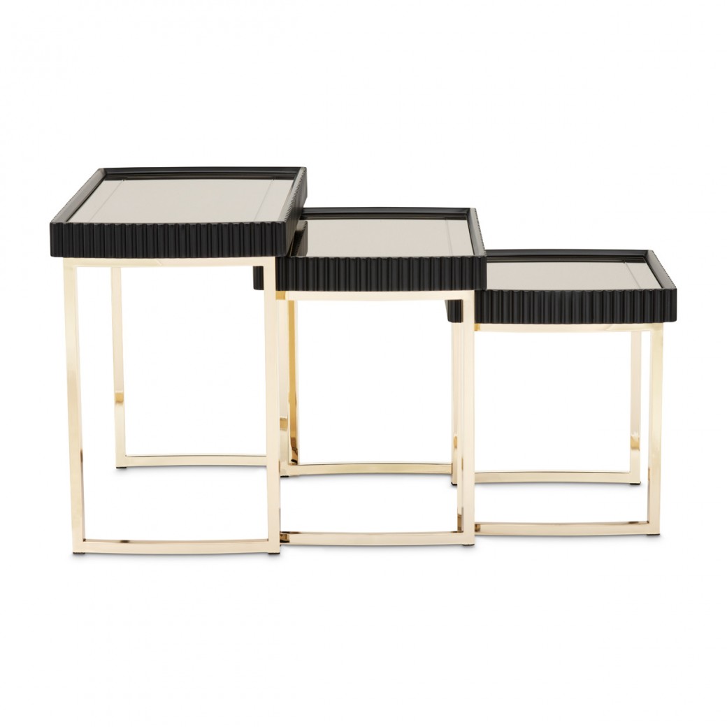 LFR-LSBN224-826 Nesting Tables Silken Matte Black Lisbon Collection By ...