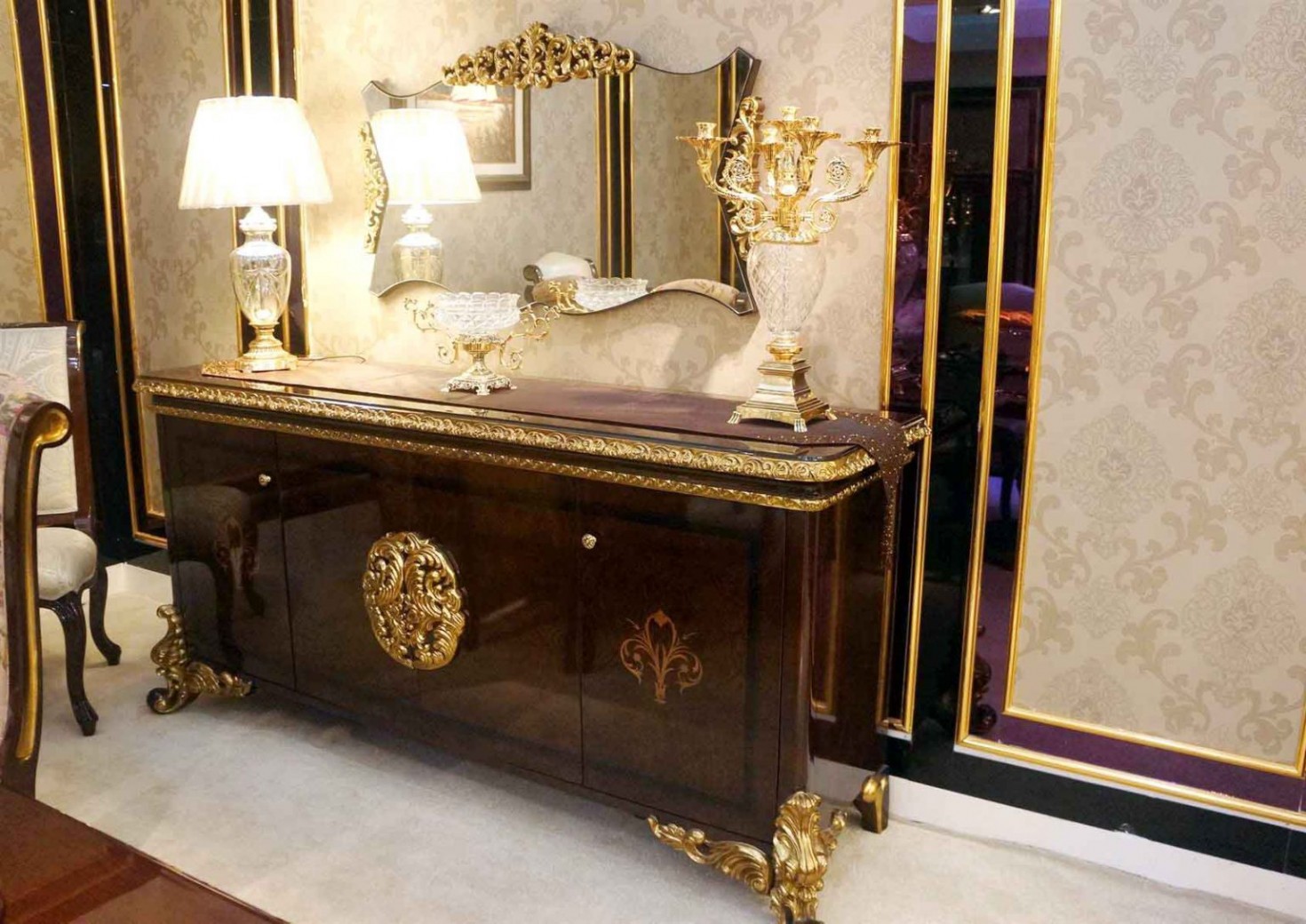 E63 Italian Luxury 7Pc Long Dining Table Set by Infinity Furniture Import