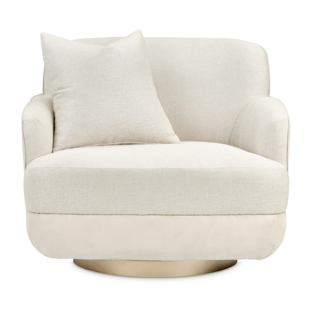Swivel Chair Linen Moonlight Aurora by Michael Amini, LRU-AURA839-LIN-135