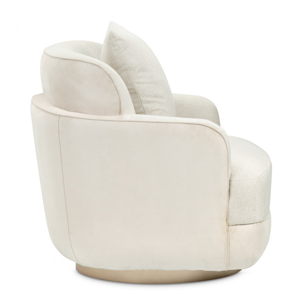 Swivel Chair Linen Moonlight Aurora by Michael Amini, LRU-AURA839-LIN-135