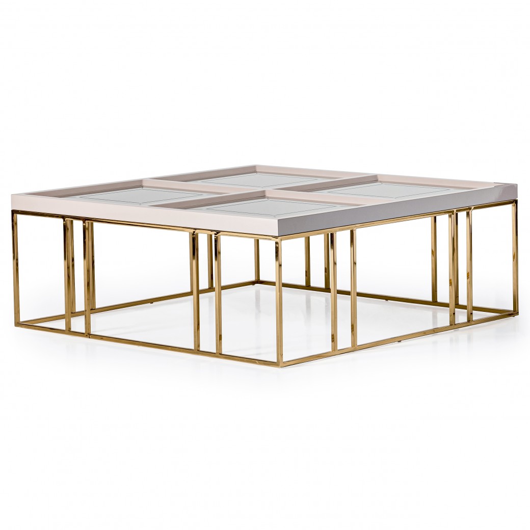 Cocktail Table Shimmer Ivory Carmela Collection By Michael Amini. LFR ...
