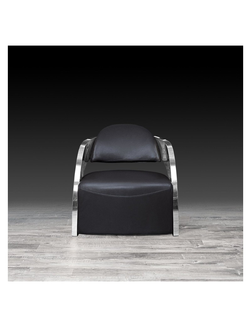 Zetta Silver Accent Chair | Black By Roberto Grassie