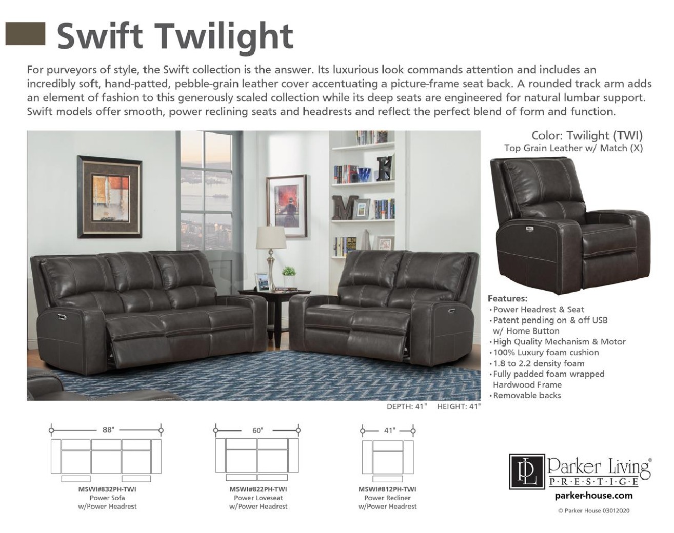 Parker-House Swift-Twilight Powered By Free Motion Power Cordless ...