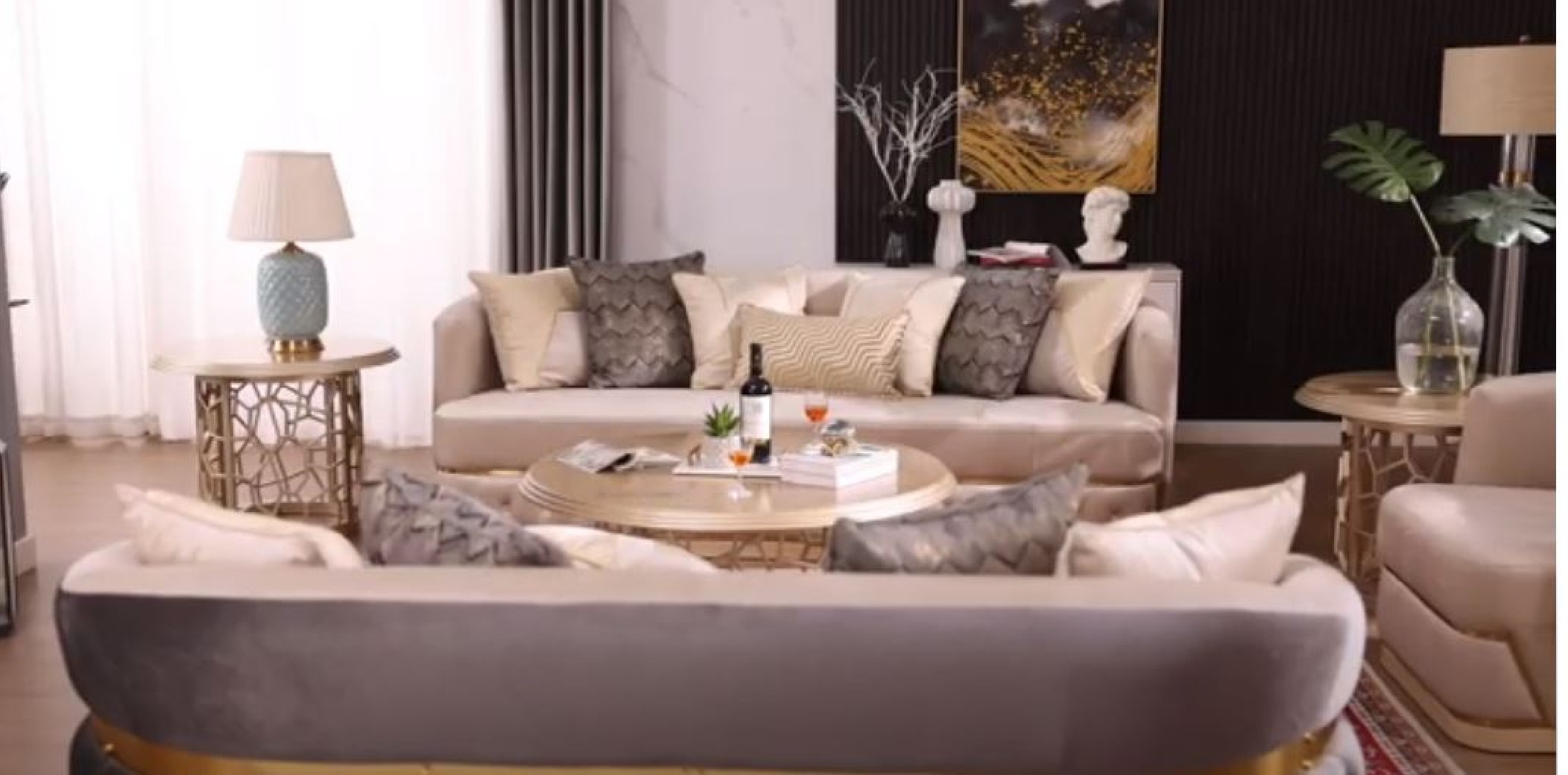 HD 9008 2PC Sofa & Loveseat Art Deco Style By Homey Design