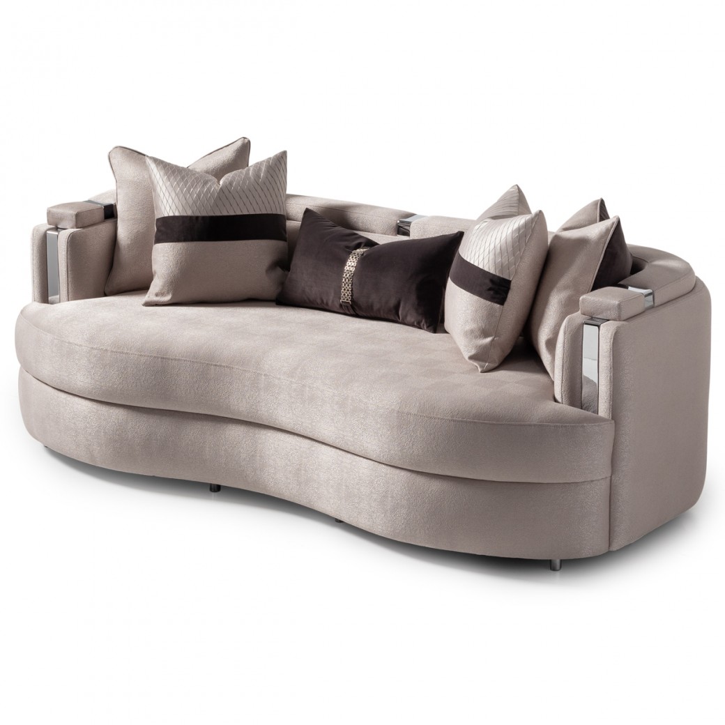 LFR-CRMA815-ZNC-808 Sofa Carmela Zinc Silver Collection By Michael Amini
