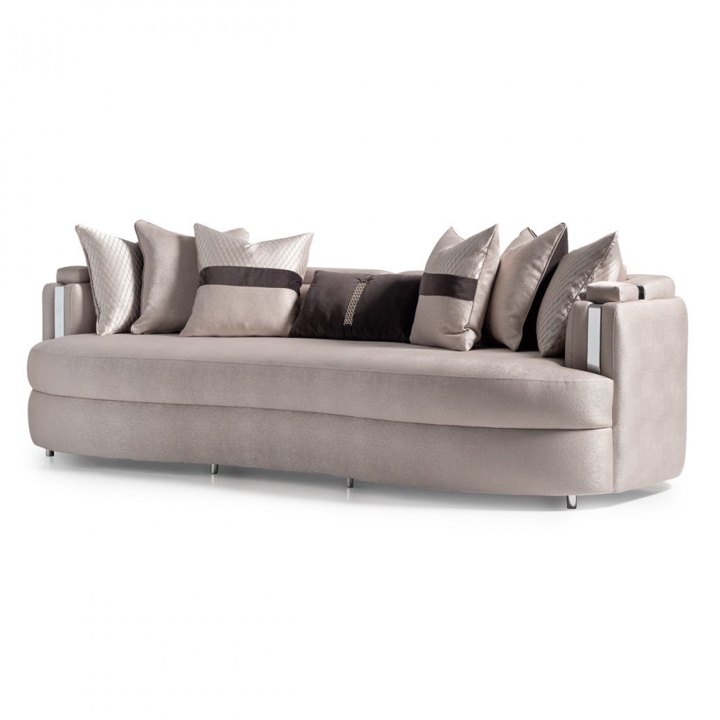 Mansion Sofa Carmela Zinc Silver Collection By Michael Amini.LFR-CRMA816-ZNC-808