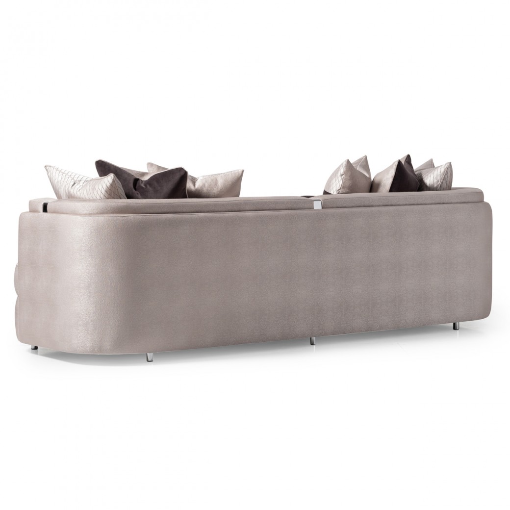 Mansion Sofa Carmela Zinc Silver Collection By Michael Amini.LFR-CRMA816-ZNC-808