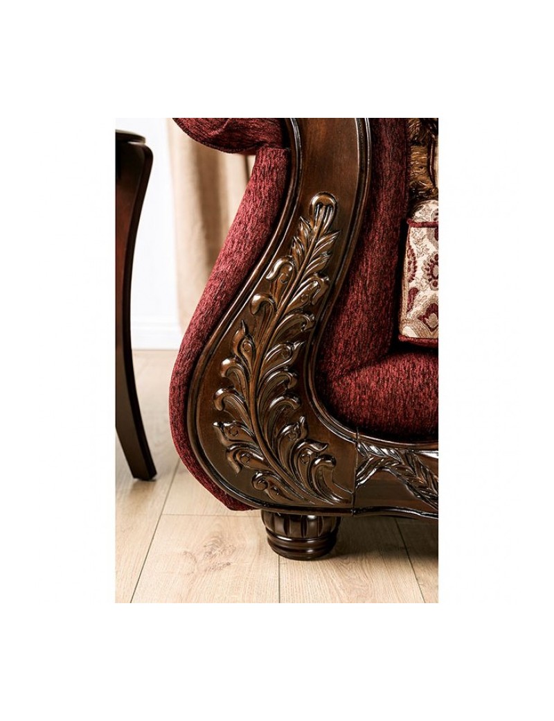 SM6433 Traditional Living Room burgundy. Matteo Collection By Furniture ...