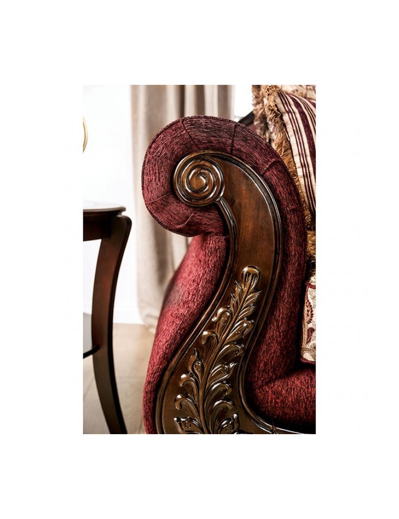 SM6433 Traditional Living Room burgundy. Matteo Collection By Furniture ...