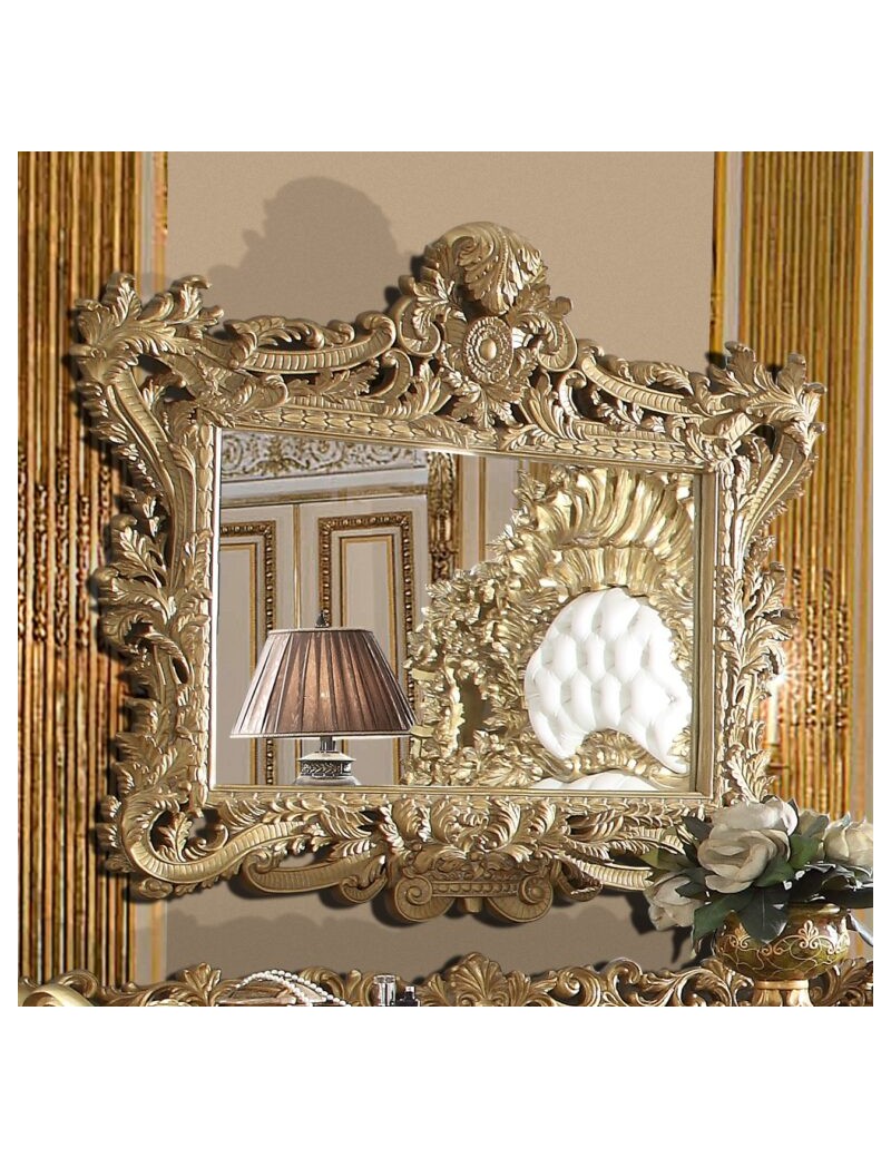 HD 8086 Vanity Dresser Homey Design Bench Victorian Style Metallic Gold ...