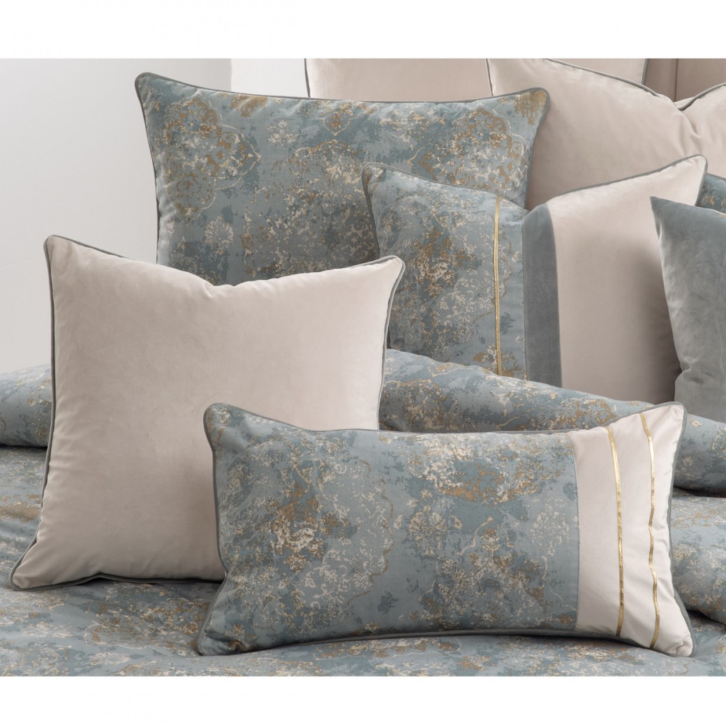 Debonair 9pc Queen Comforter Set Mist By Michael Amini BCS-QS09-DBAIR-MST