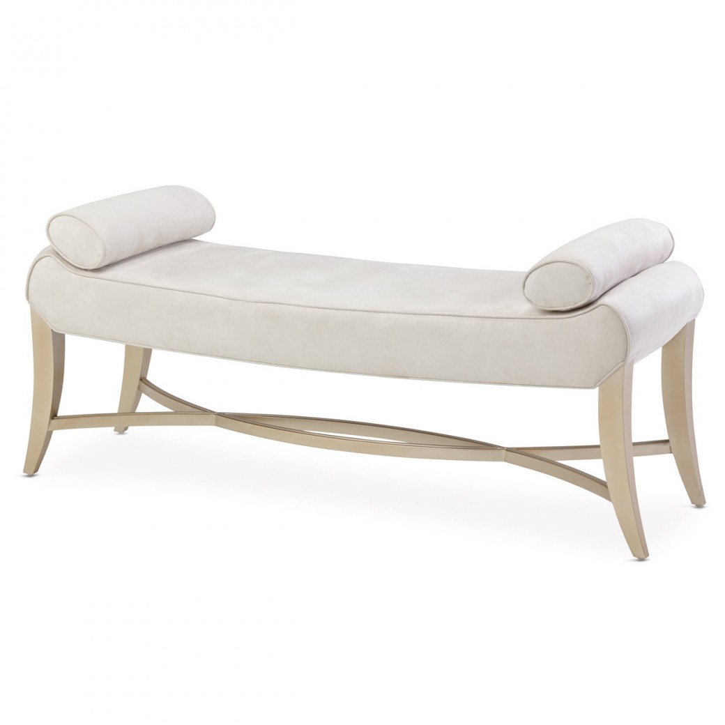 Bed Bench Malibu Crest Chardonnay Finish Collection by Michael Amini ...