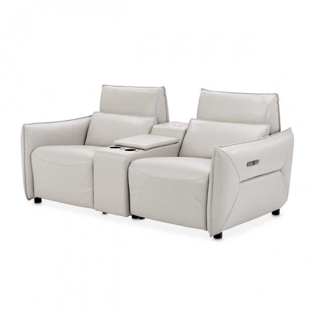 Verona 3pc Sectional Loveseat w/Storage Console-Light Gray MBL-VRNA ...