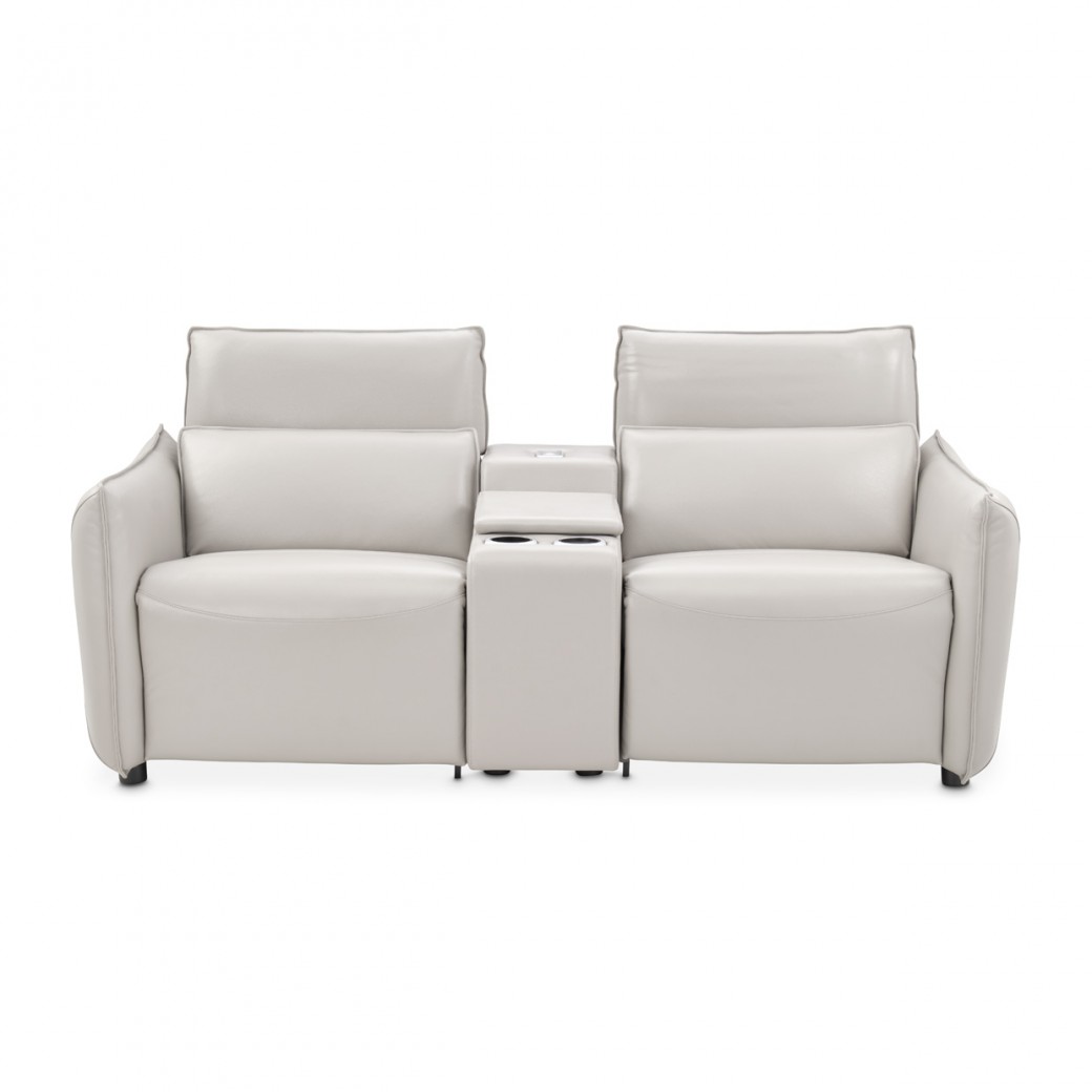 Verona 3pc Sectional Loveseat w/Storage Console-Light Gray MBL-VRNA ...