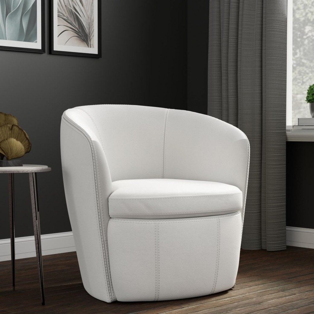 Barolo - Snow Swivel Genuine Leather Club Chair By Parker House Furniture