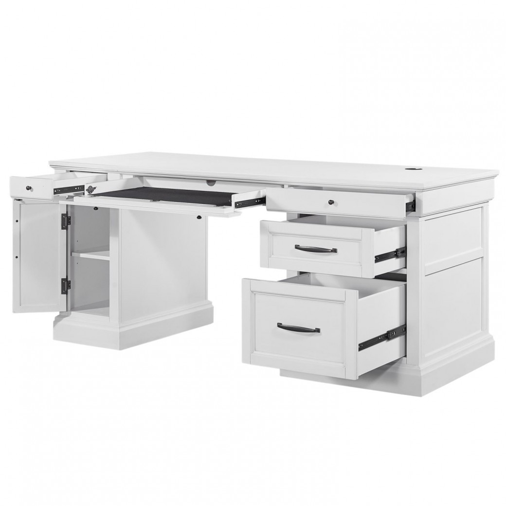 Pedestal/Peninsula Desk Top with power center Shoreham - Effortless ...