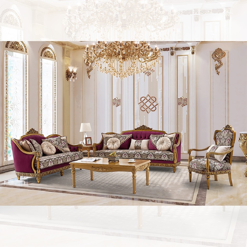 HD 9015 Homey Design 3PC Upholstery Living Room Set Victorian, European ...