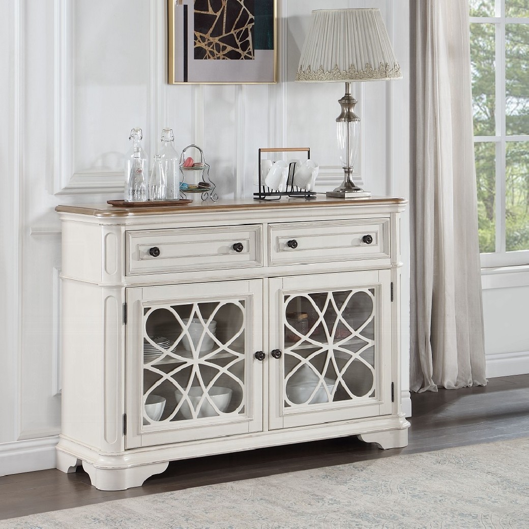 DN01657 Florian Dining Set Oak & Antique White Finish by Acme Furniture