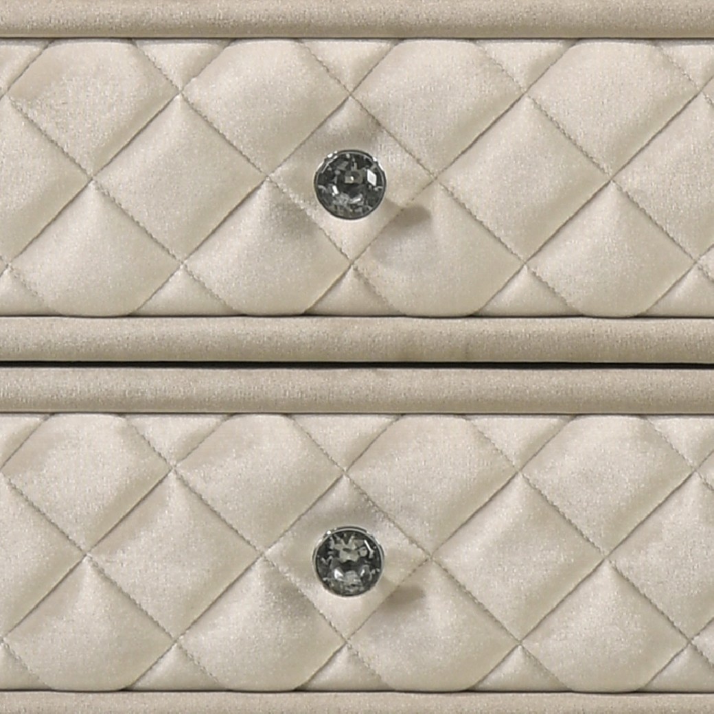 BD02335Q Queen Bed w/Led Upholstered in beige velvet Lucienne ...
