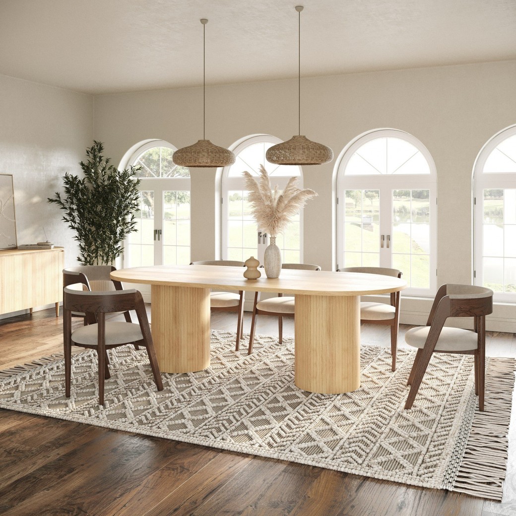 81970 Modrest Miami - Modern Natural Oak Oval Dining Table by VIG Furniture
