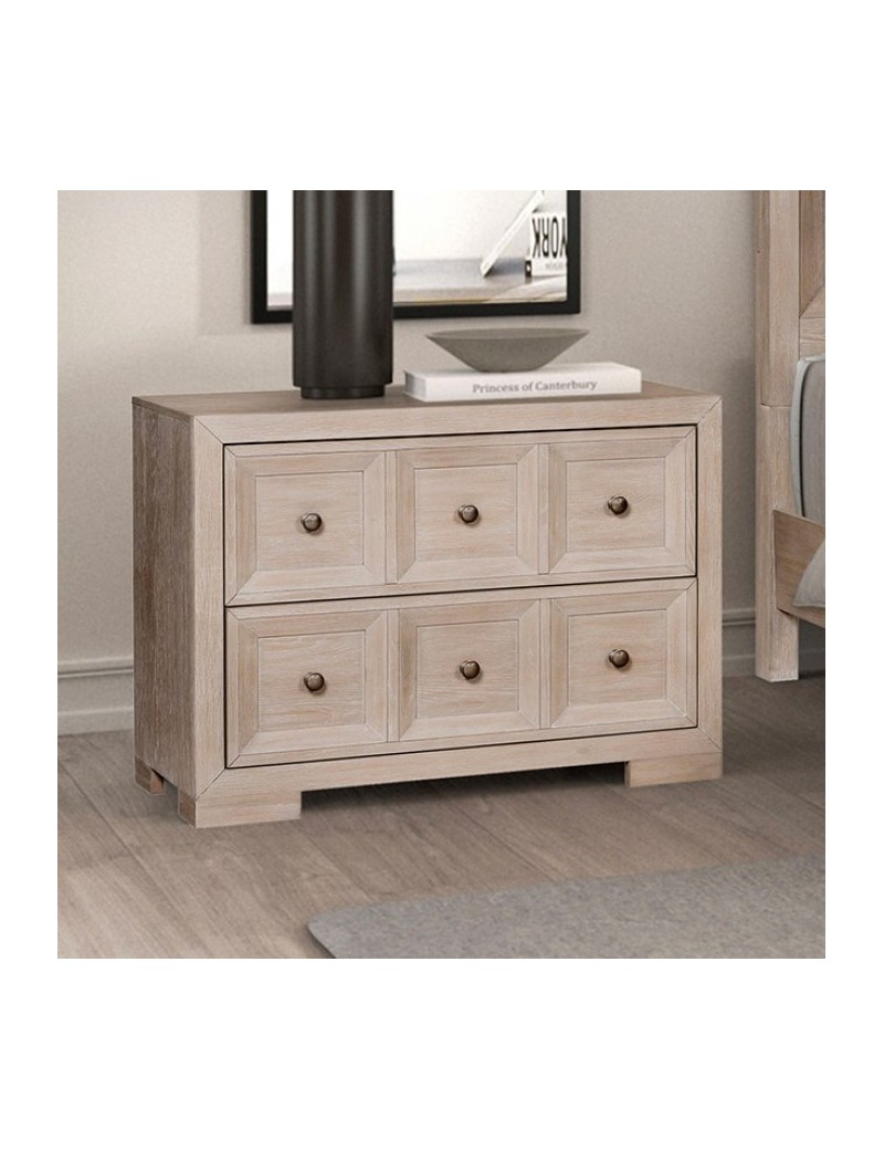 FM79021NT Queen Bedroom Set Modern Classic Style Tawny Finish Hatton ...