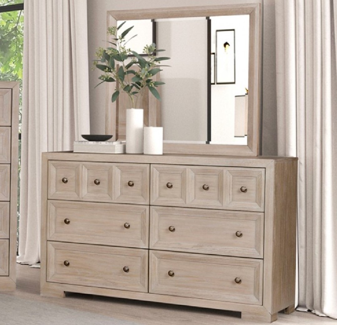 FM79021NT Queen Bedroom Set Modern Classic Style Tawny Finish Hatton ...