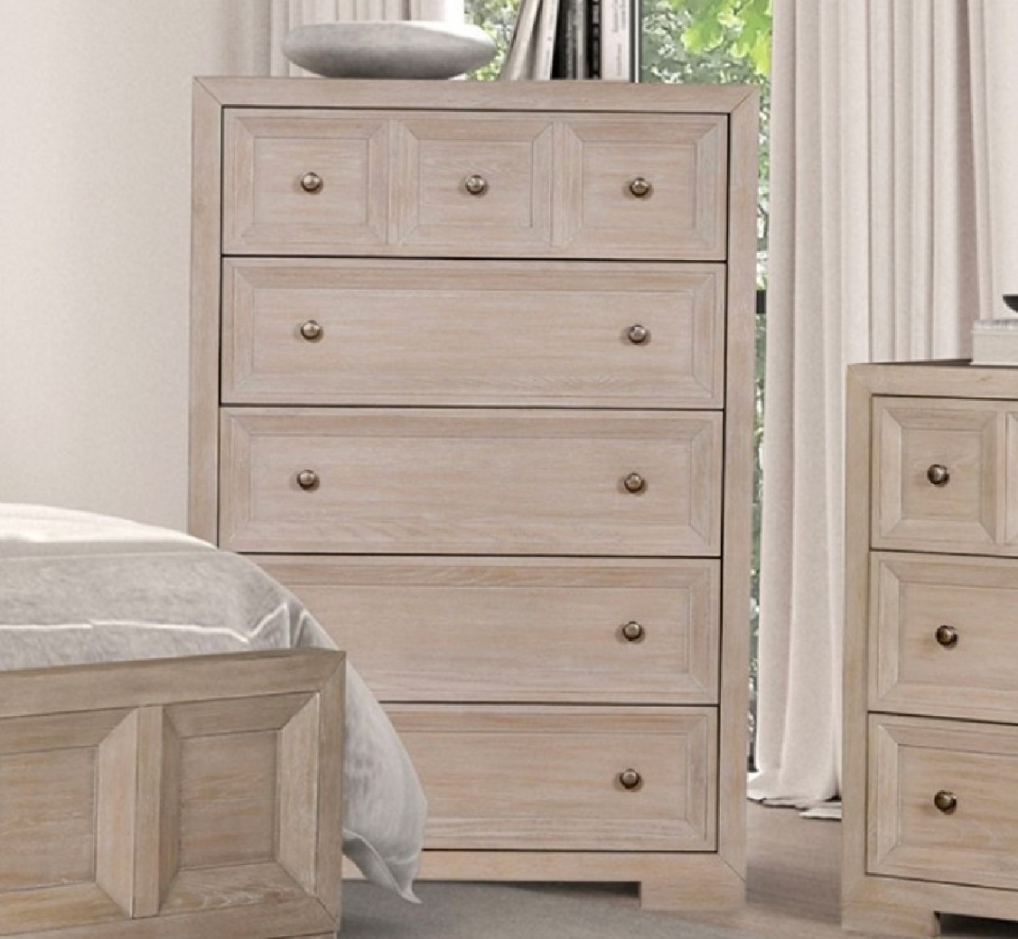 FM79021NT Queen Bedroom Set Modern Classic Style Tawny Finish Hatton ...