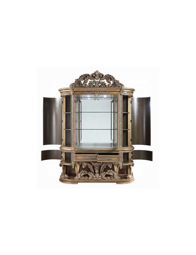 DN00480 Curio Constantine Collection Brown & Gold Finish By Acme Furniture