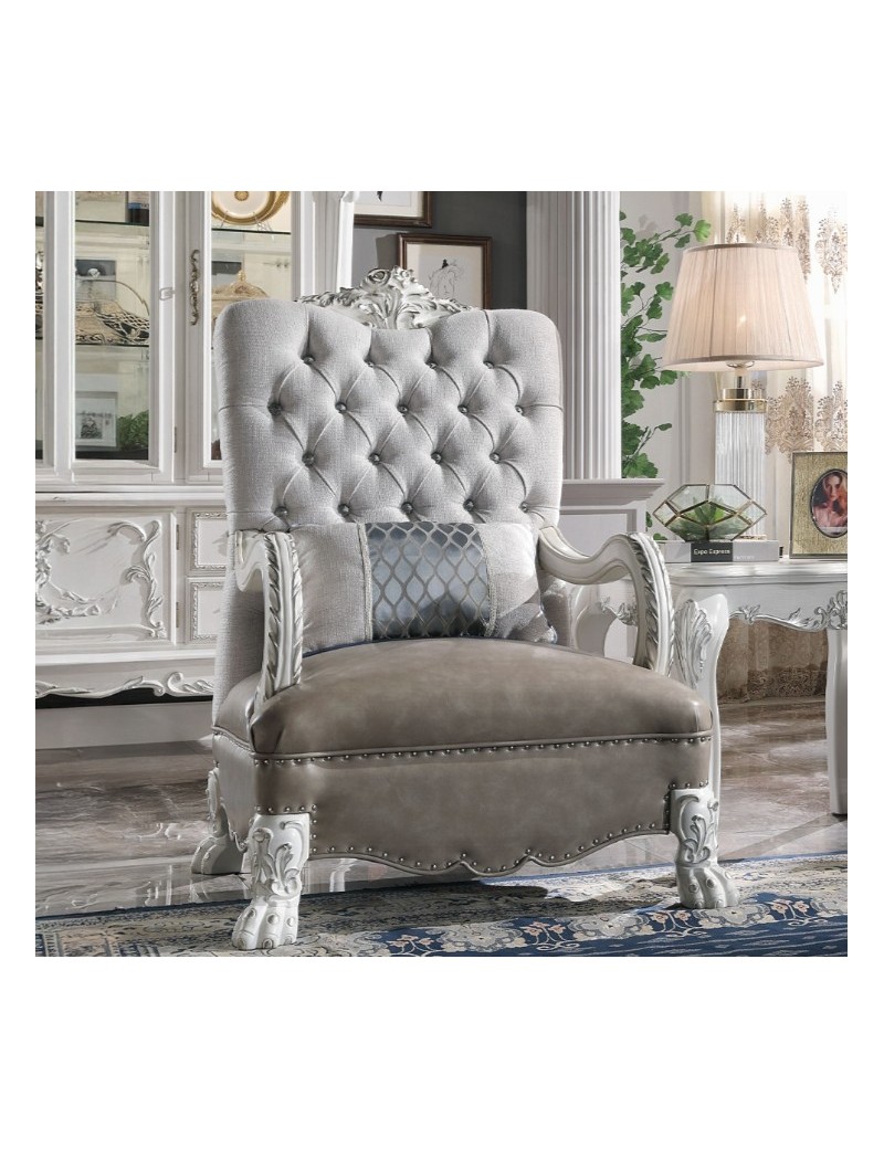 LV02246 Chair W/Pillow bone white finish Dresden Collection By Acme ...