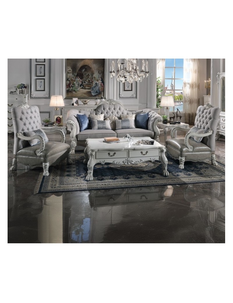 LV02246 Chair W/Pillow bone white finish Dresden Collection By Acme ...