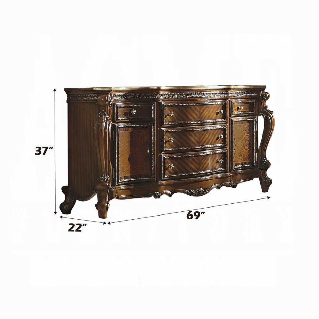 BD01353 EKing Size Bed Set Honey Oak Finish Picardy Collection by Acme ...